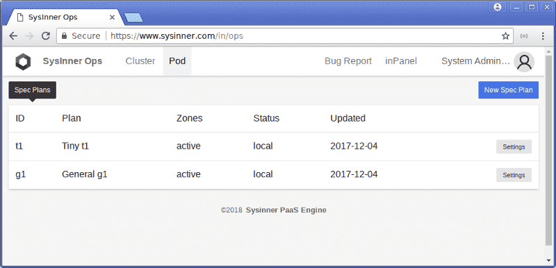 ops/pod/plan | InnerStack PaaS Engine